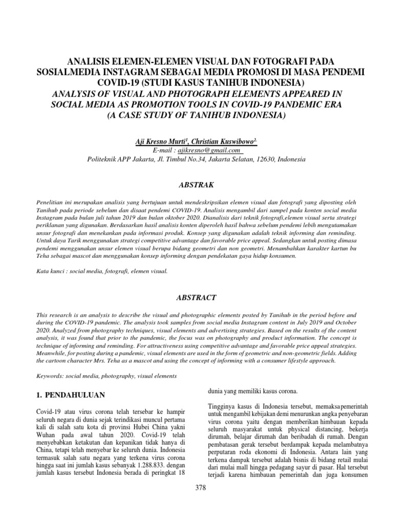 Analisis Elemen-Elemen Visual Dan Fotografi Pada Sosialmedia Instagram ...