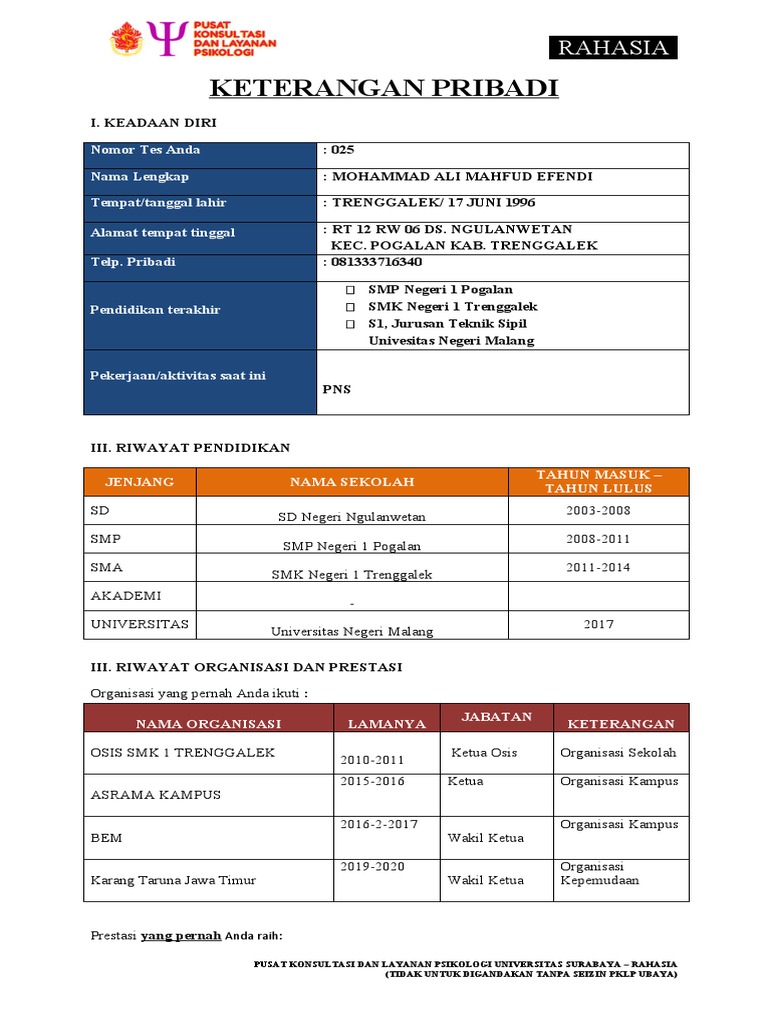 025 - Mohammad Ali Mahfud Efendi | PDF | Karier & Perkembangan