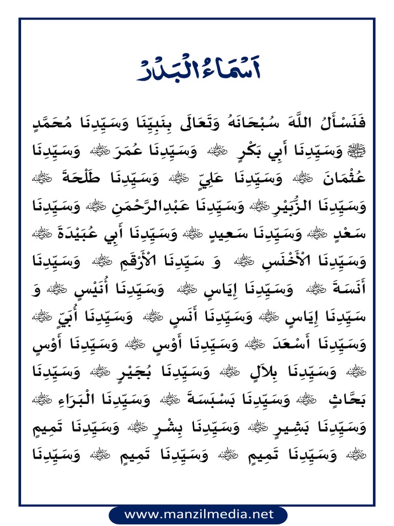 Names of 313 Badr Sahaba | PDF