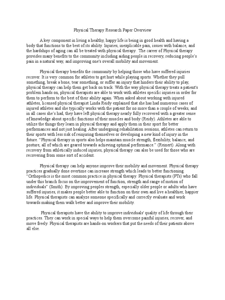 Research Paper Overview | PDF | Physical Therapy | Medicine