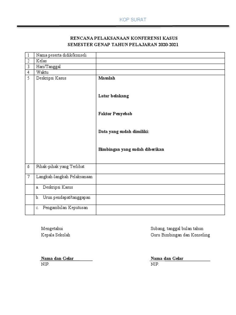 Format Konferensi Kasus | PDF