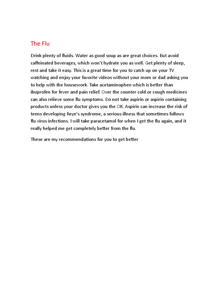 Flu Recovery Tips and Remedies | PDF