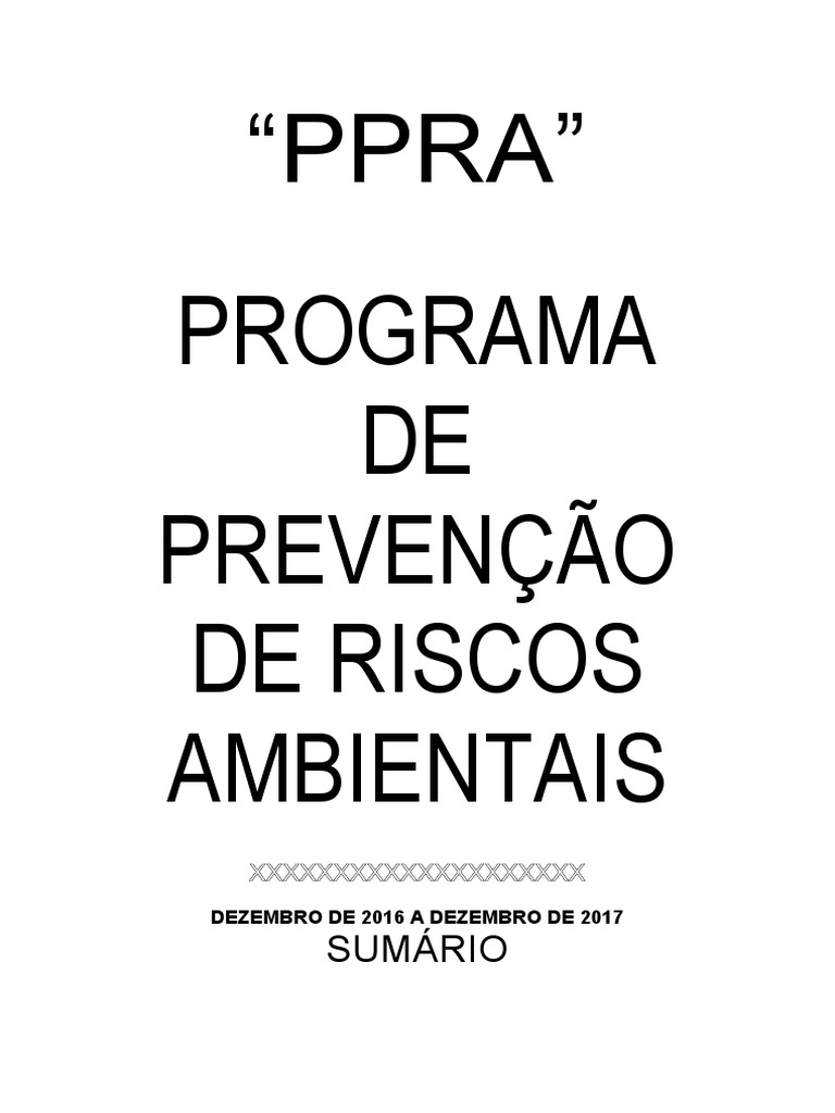 Modelo de PPRA | PDF | Vírus | Segurança e saúde ocupacional
