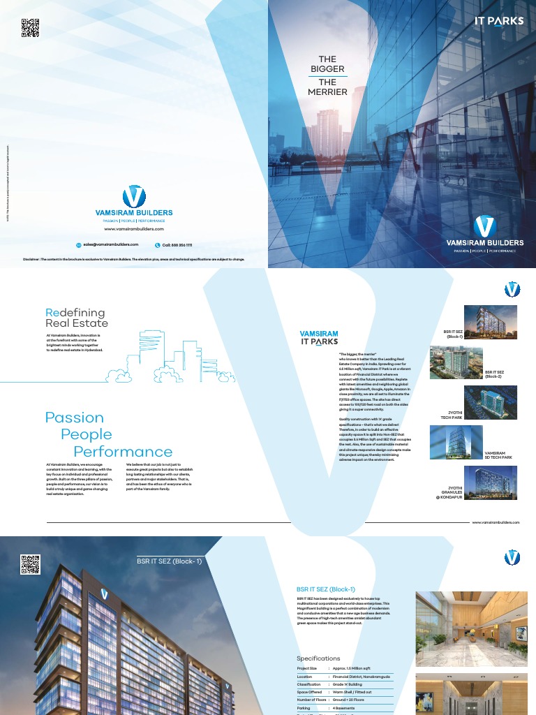 Vamsiram Builders IT Parks Overview | PDF | Basement | Building Technology
