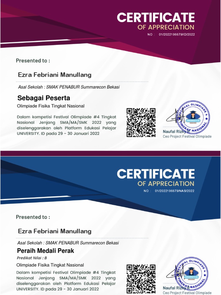 Ezra Febriani Manullang - Olimpiade Fisika 1765 | PDF