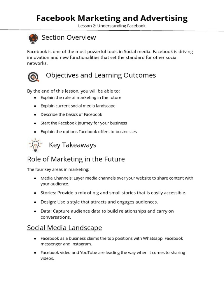 Lesson 2 - Understanding Facebook | PDF | Facebook | Social Media
