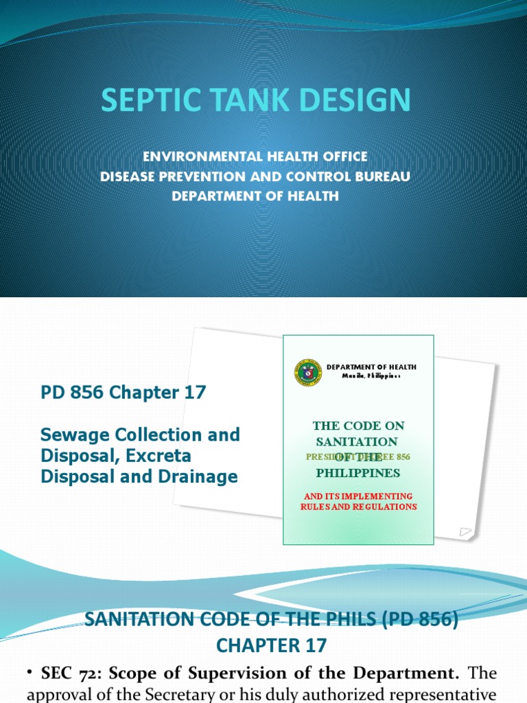 Standard Design - Septic - Tank | PDF | Sanitation | Septic Tank