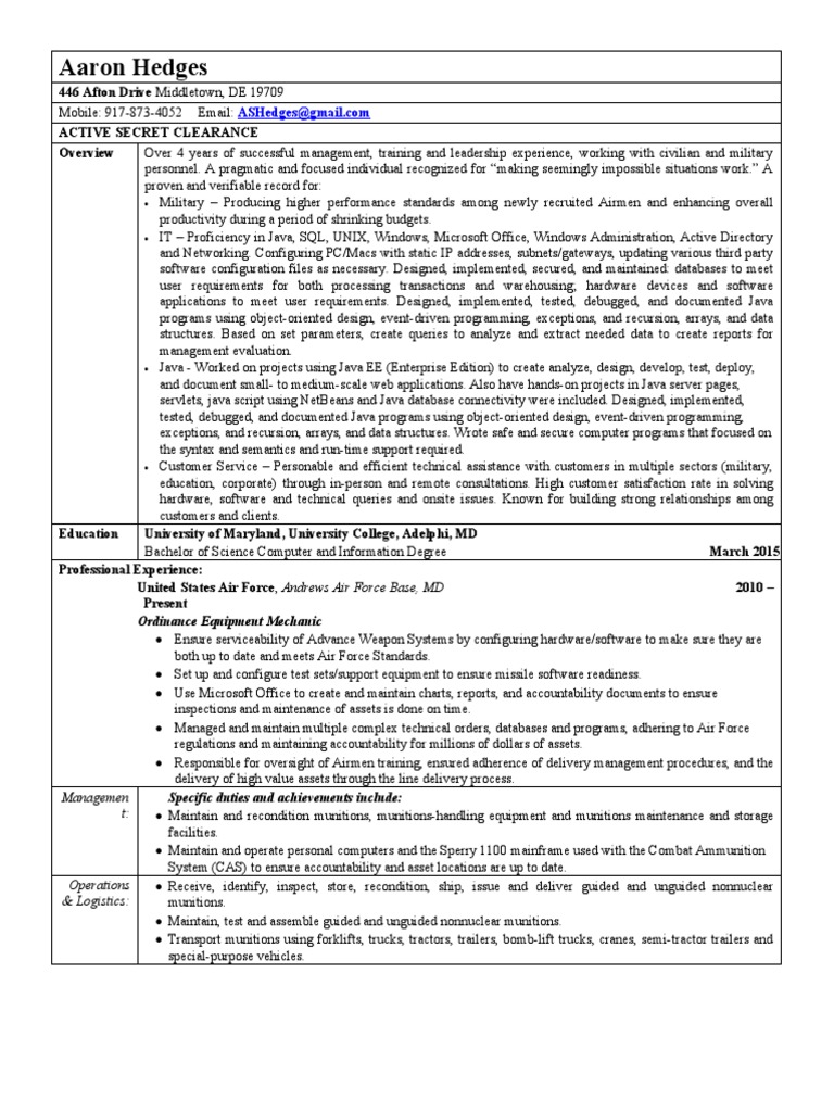 Aaron Hedges | PDF | Sql | Java (Programming Language)