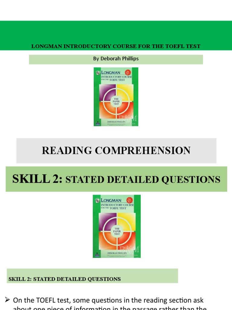 Longman Introductory Course For The Toefl Test: by Deborah Phillips ...