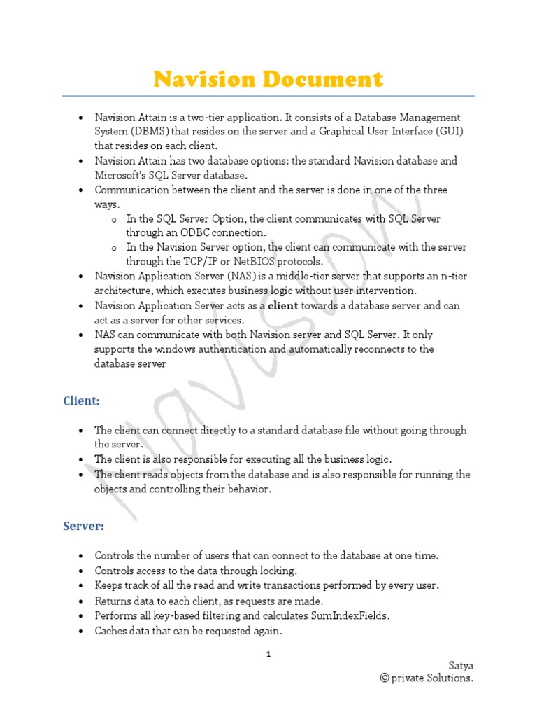 Navision Document: Client | PDF | Microsoft Dynamics Nav | Microsoft ...