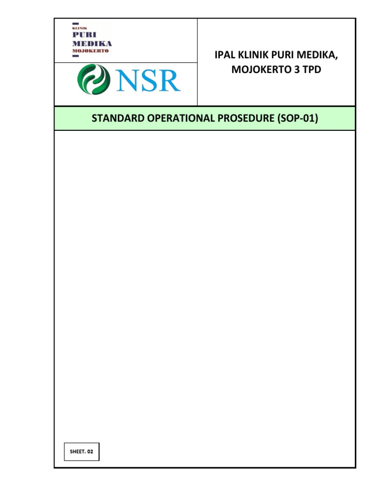 Sop 01 - Operasional STP Puri Medika | PDF