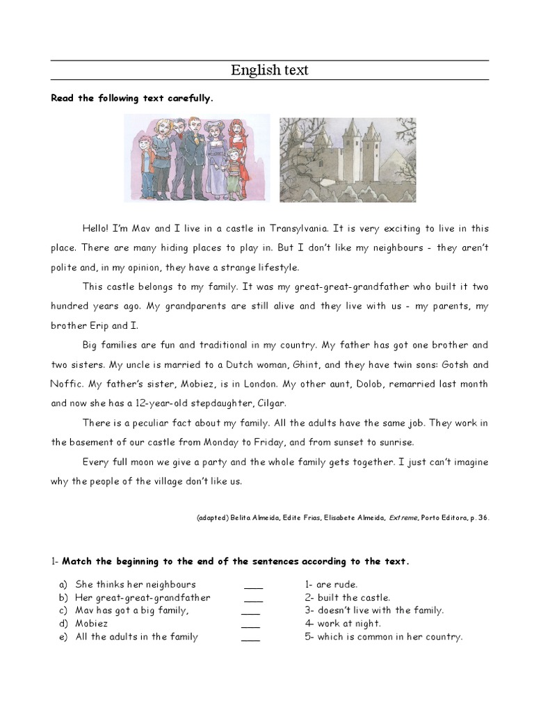 English Text - Family | PDF