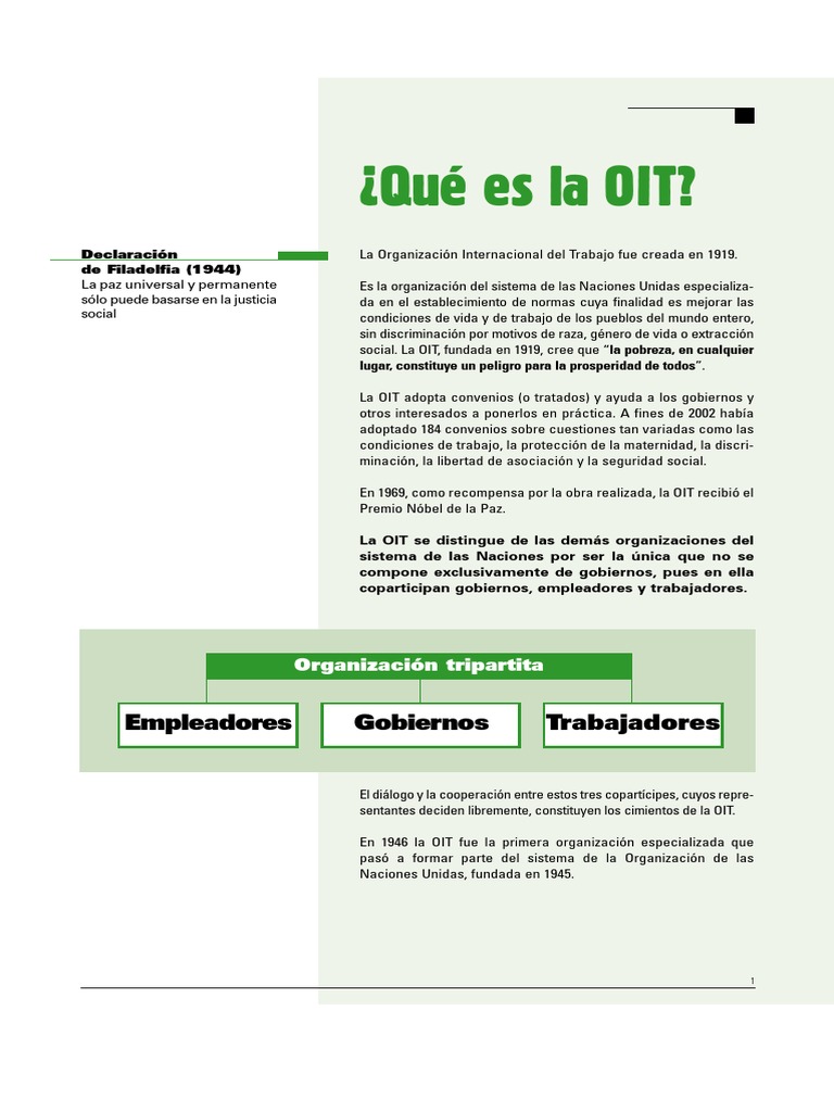 Que Es La OIT | PDF | Organización Internacional del Trabajo | Justicia