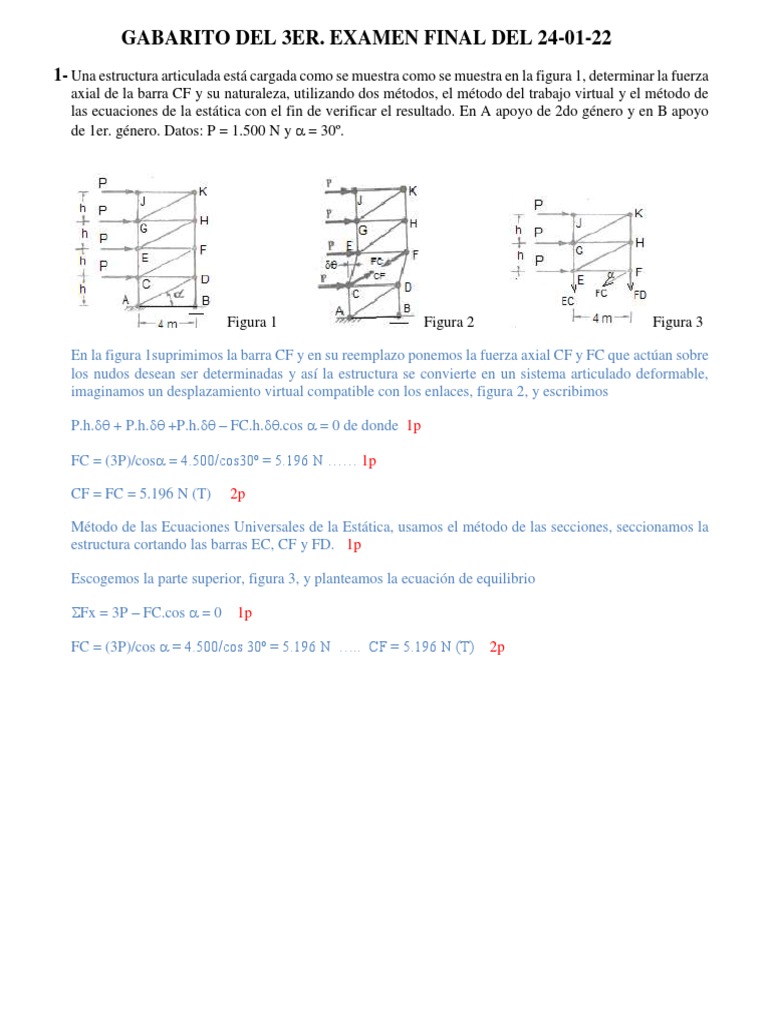 Examen Final Estatica | PDF | Mecánica | Ingeniería mecánica