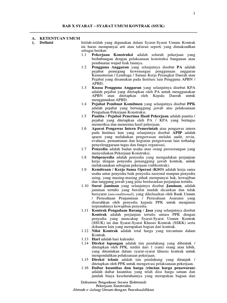 Template Ssuk Konstruksi | PDF