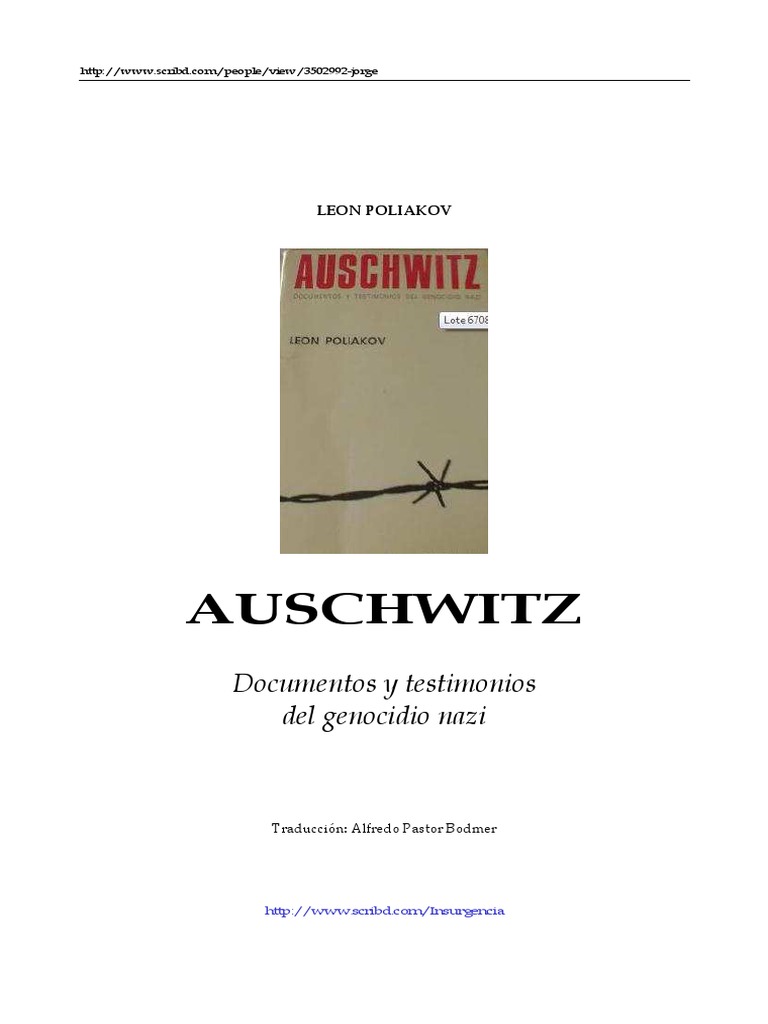 Leon Poliakov, Auschwitz | PDF | Alemania nazi | Campo de concentración ...