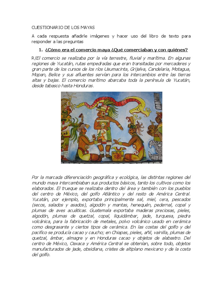Cuestionario de Los Mayas | PDF | Civilización maya | México