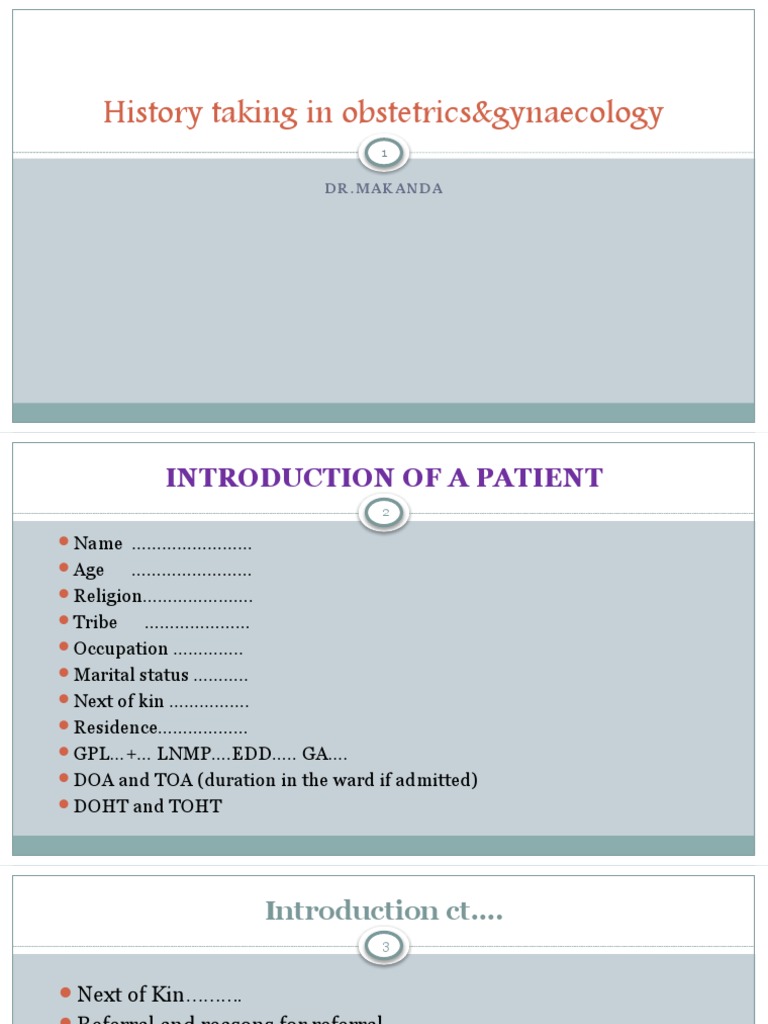 History Taking in Obstetrics&gynaecology | PDF | Menstruation | Pregnancy
