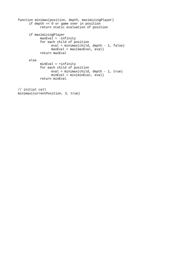 Minimax Pseudocode Pdf 