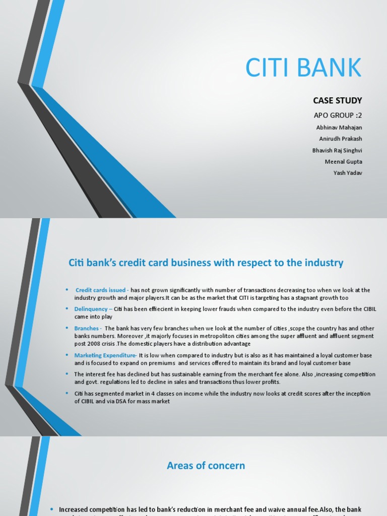 Citi Bank: Case Study | PDF | Banks | Citigroup