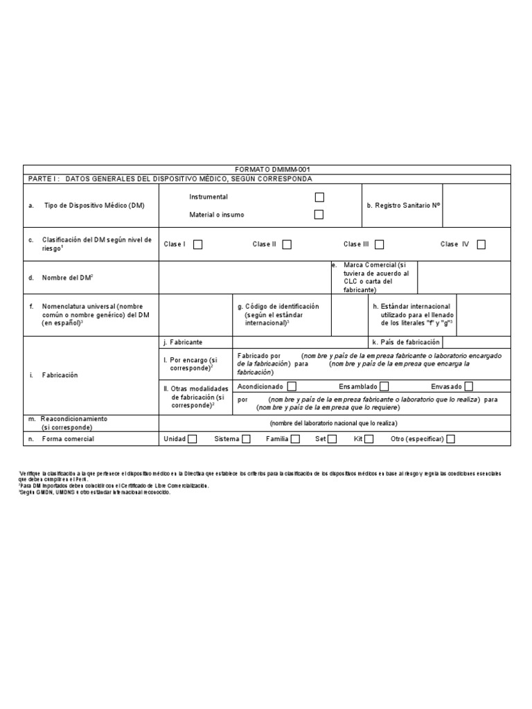 Formato DMIMM-001 | PDF