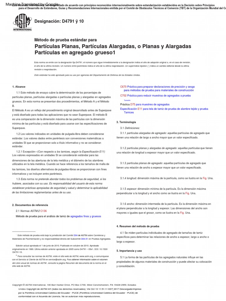 ASTM D4791 Método de Prueba Estándar para Partículas Planas, Partículas ...