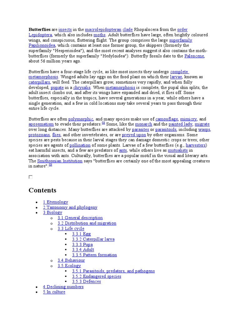 Butterflies and Their Importance of Pollination | PDF | Butterfly ...