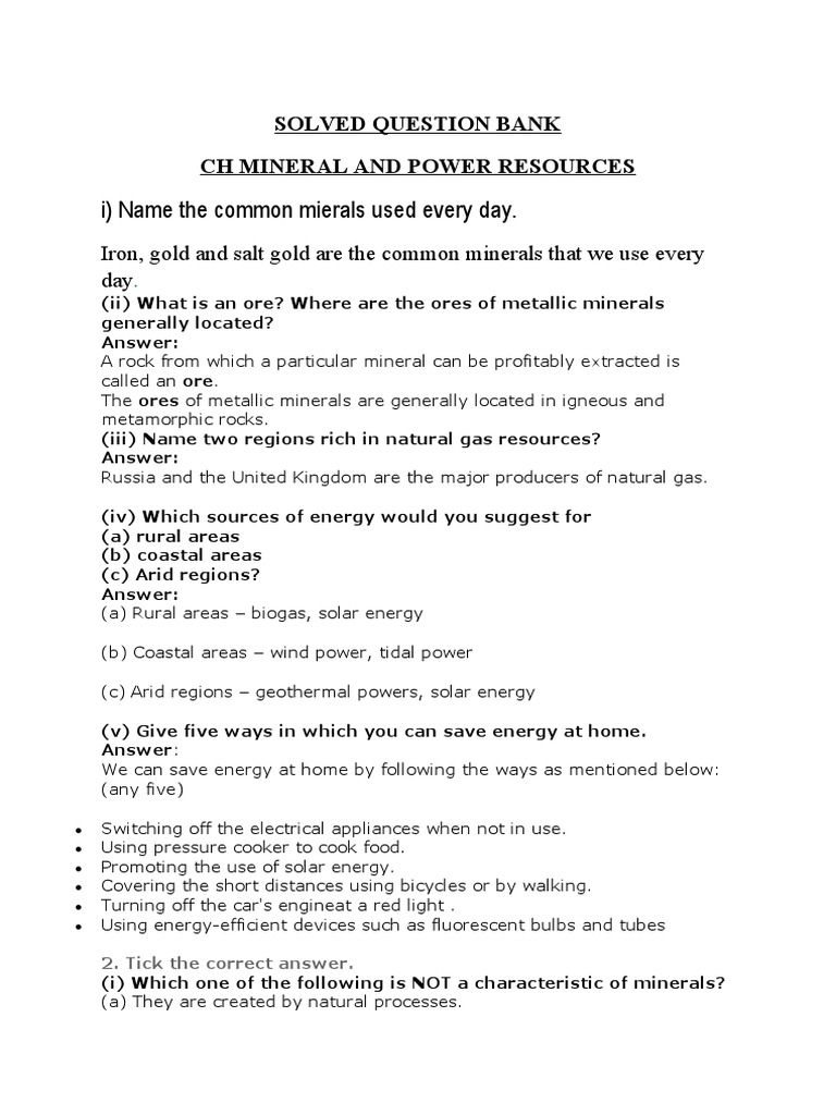 Energy and Mineral Resources Overview | PDF | Energy Development | Fuels