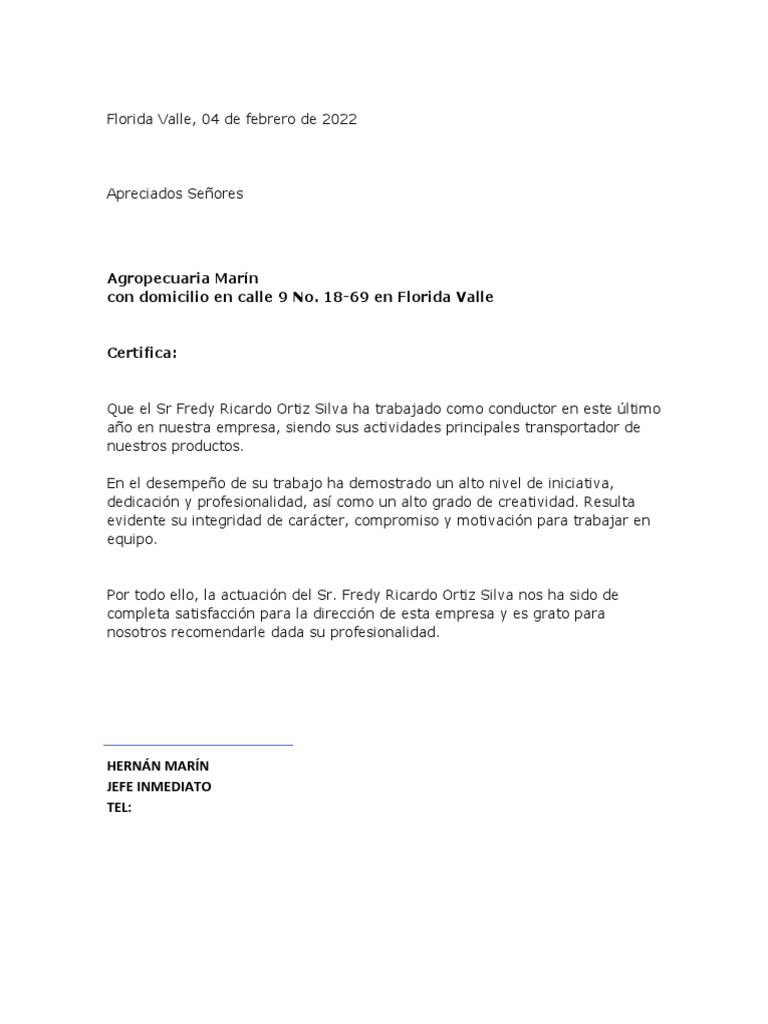 Referencia Laboral | PDF