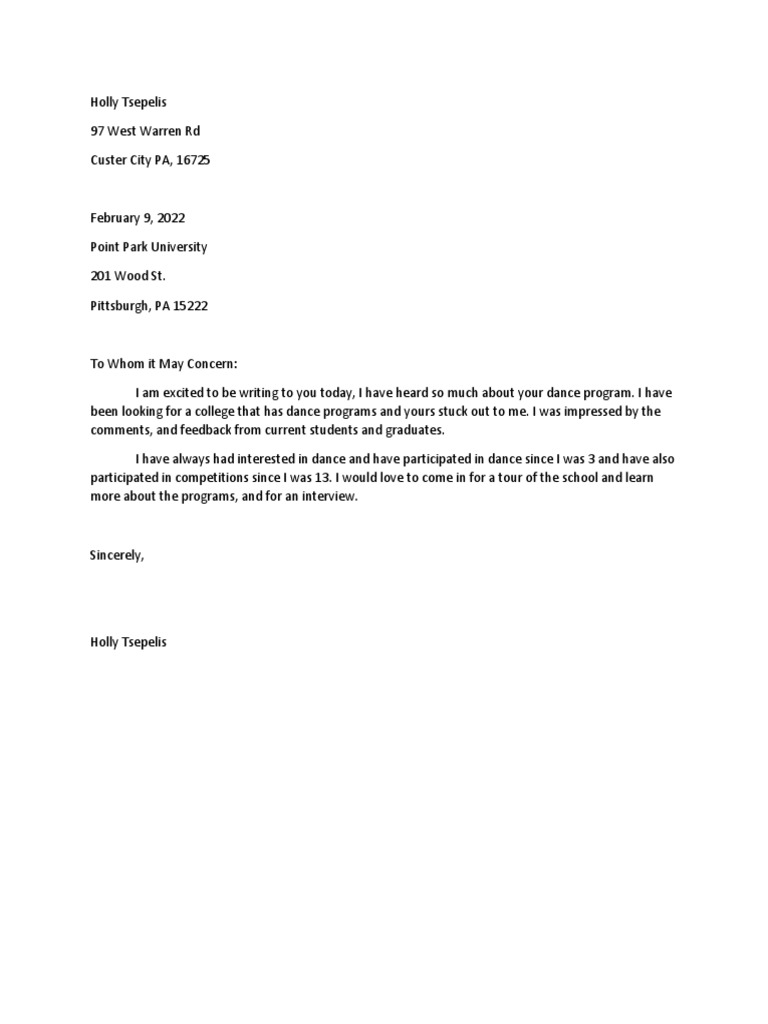 Cover Letter Rough Draft | PDF