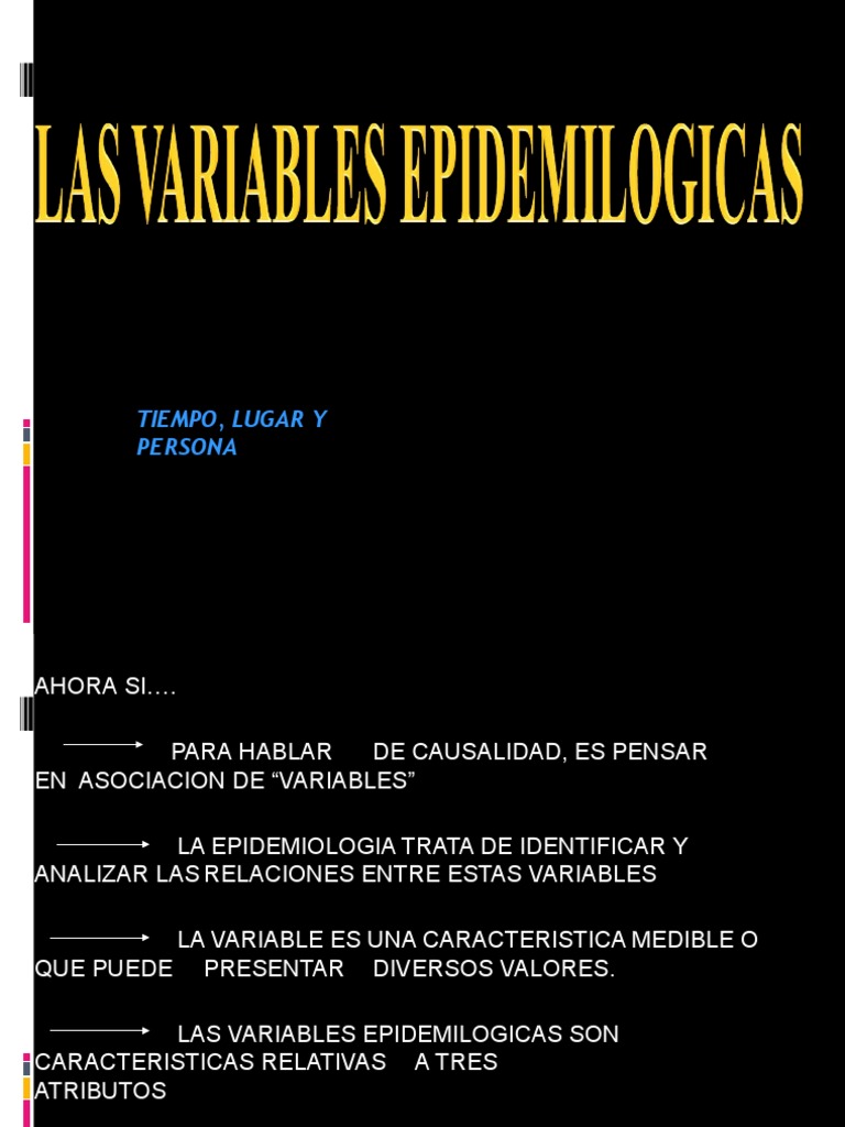 Variables Epidemiológicas | PDF | Epidemiología | Estadísticas