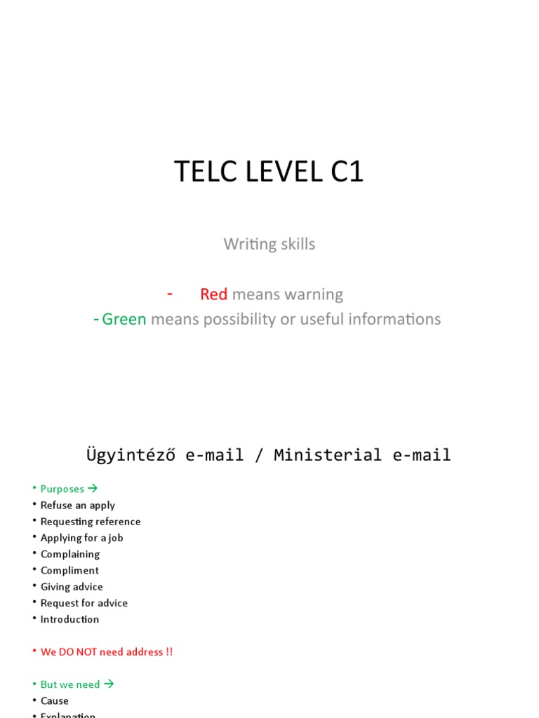 Letter Types Telc C1 | PDF