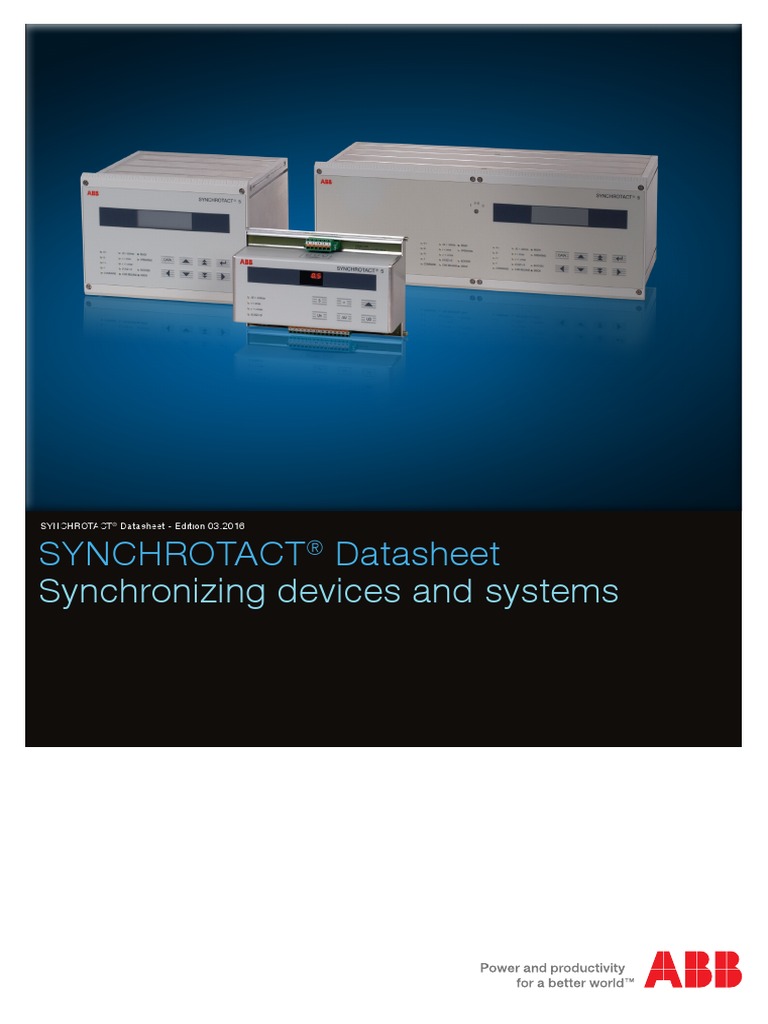 SYNCHROTACT Datasheet EN Edition 03 2016 Rev D | PDF | Parameter (Computer Programming ...