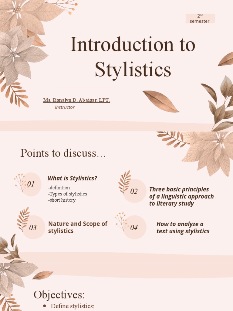 Introduction To Stylistics PPT For Students | PDF | Linguistics | Poetry