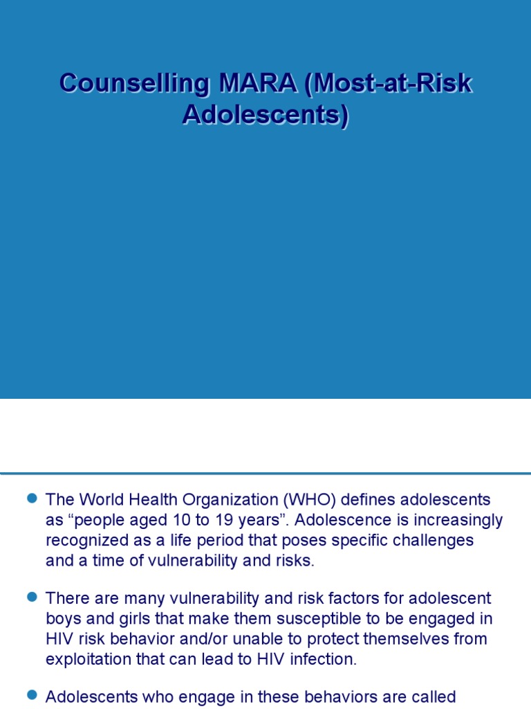 Counselling MARA (Most-at-Risk Adolescents) | PDF | Adolescence | Hiv/Aids
