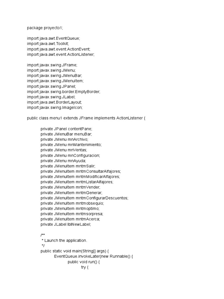 Java Proyecto 1 | PDF | Programación de computadoras