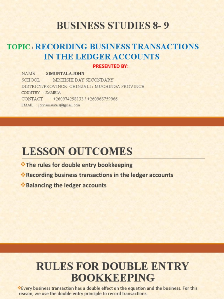Posting Transactions To The Ledger | PDF | Debits And Credits | Bookkeeping