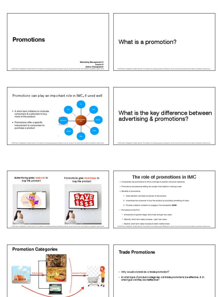 Lesson 8 - Promotions | PDF | Marketing | Sales
