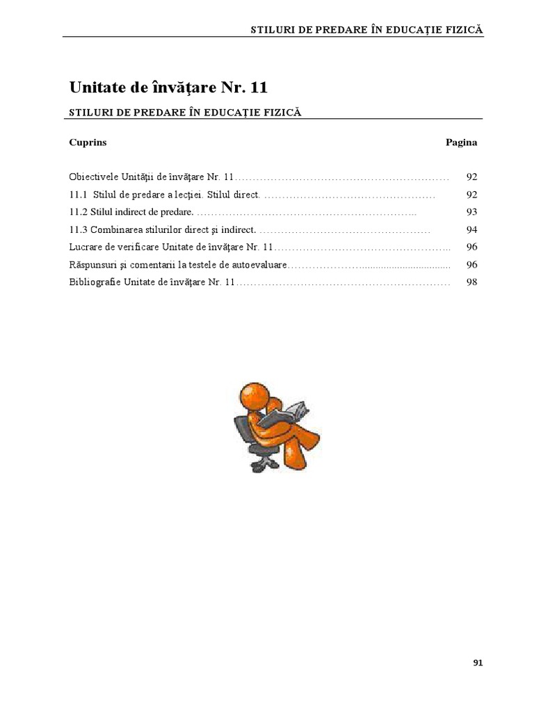 1573200907-Ui - 11 - Stiluri de Predare În Educaţie Fizică | PDF
