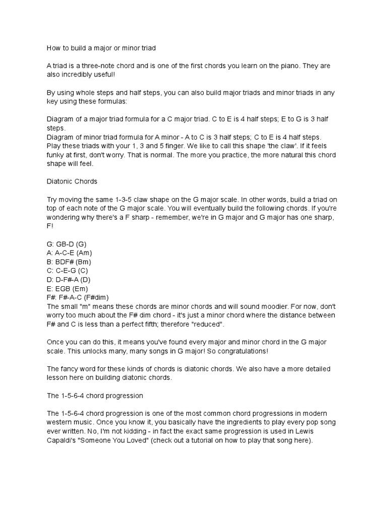 Building Triads Yes | PDF | Chord (Music) | Elements Of Music