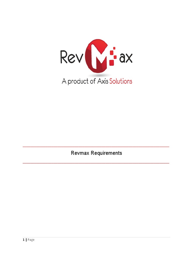 Revmax System Requirements Guide | PDF | Invoice | Point Of Sale