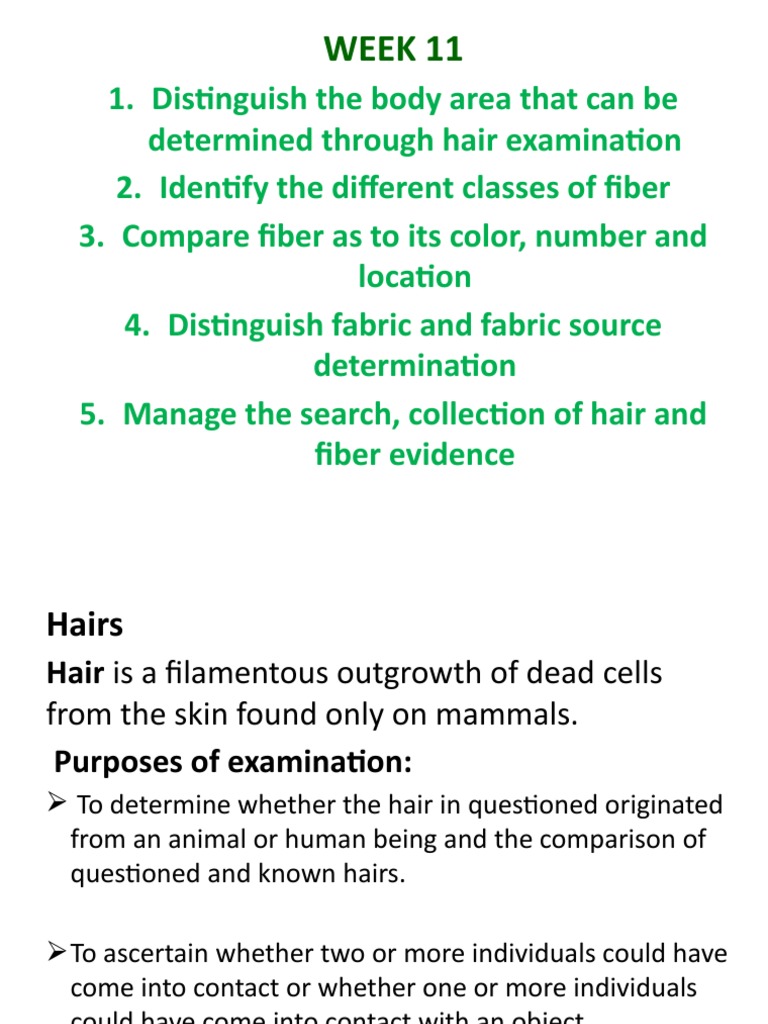 Week 11 Powerpoint SLP Forensic Chemistry | PDF | Yarn | Hair