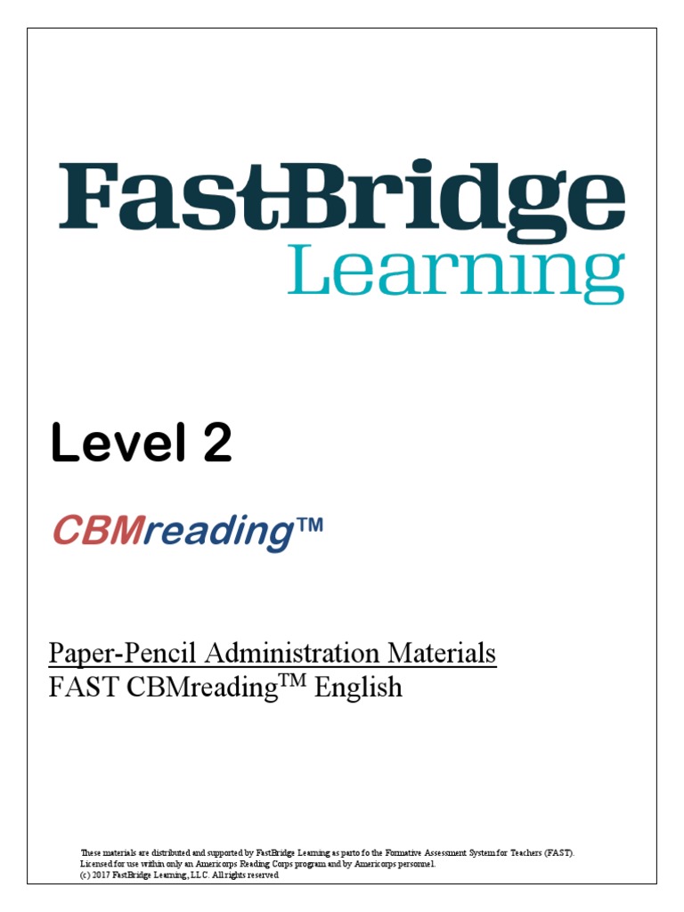 FastBridge Level 2 4-16-21 v1.1 | PDF | Rabbit