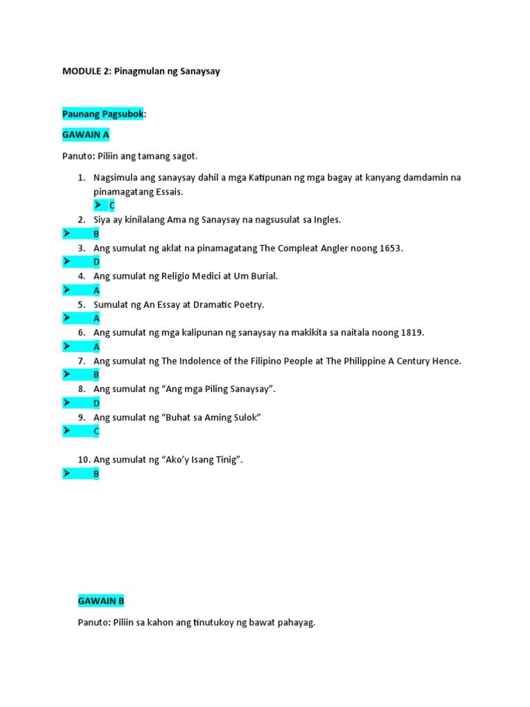 Sanaysay at Talumpati (Module 2) | PDF
