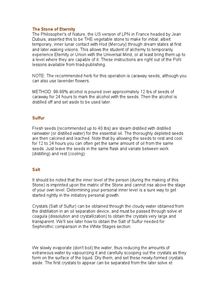 Stone of Eternity | PDF | Distillation | Water