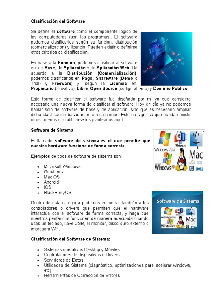Clasificación Del Software 22 | Descargar gratis PDF | Software de la ...