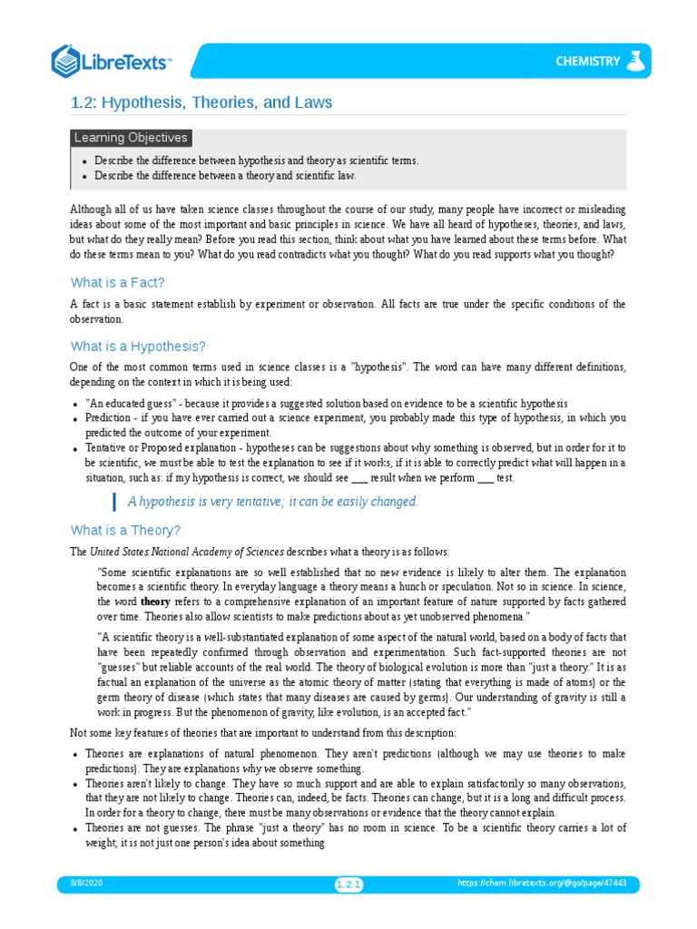 Distinguishing Hypotheses, Theories, and Laws | PDF | Theory | Hypothesis
