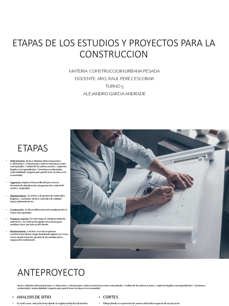 Etapas de Los Estudios y Proyectos para La Construccion | PDF ...