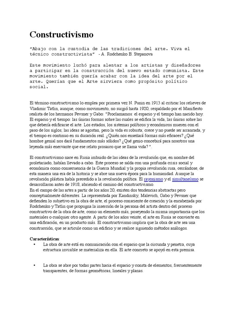 Constructivismo | PDF | Arte abstracto | Arte Moderno