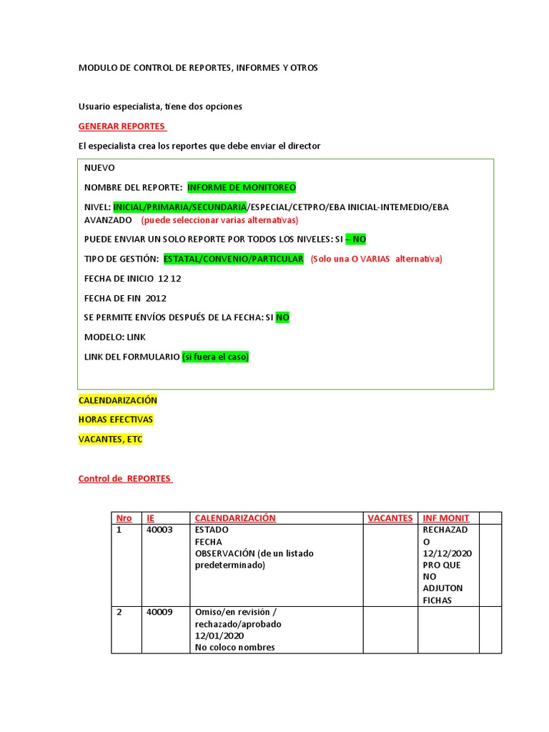 Modulo de Control de Reportes | PDF | Informática | Software